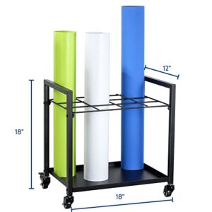 Blueprint Roll File Holder Storage - 12 Slots Rack Cart