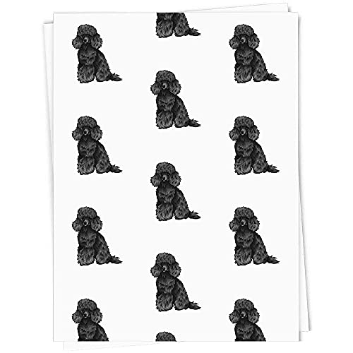 Azeeda A1 'Black Toy Poodle' Gift Wrap/Wrapping Paper Sheet (GI00040937)