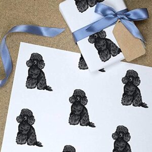 Azeeda A1 'Black Toy Poodle' Gift Wrap/Wrapping Paper Sheet (GI00040937)