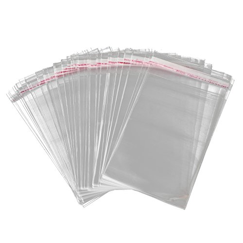 AIRSUNNY Clear, Resealable Cellophane Bags - 5-1/2" x 7-1/4" - Pack of 200 - Perfect for Storing Treats, Candles and Soap - Great for Small Businesses and Bakeries