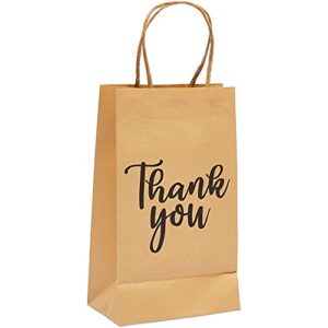 Sparkle and Bash Thank You Party Favor Kraft Bags (9 x 5.3 x 3.15 in, 100 Pack)