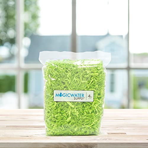 MagicWater Supply Crinkle Cut Paper Shred Filler (4 oz) for Gift Wrapping & Basket Filling - Lime Green