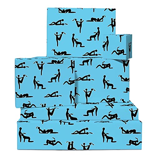 CENTRAL 23 Anniversary Wrapping Paper - Funny Rude Gift Wrap for Wife Husband or Partner - Bridal Shower Wrapping Paper for Women - Comes with Fun Stickers - Made in the UK