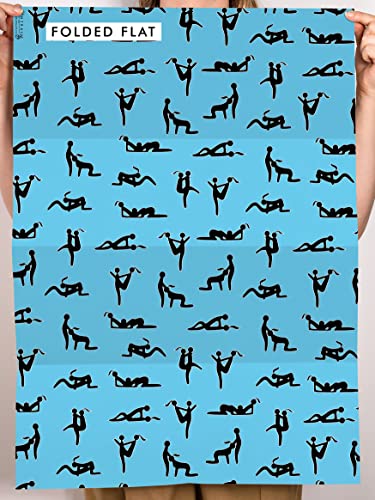 CENTRAL 23 Anniversary Wrapping Paper - Funny Rude Gift Wrap for Wife Husband or Partner - Bridal Shower Wrapping Paper for Women - Comes with Fun Stickers - Made in the UK