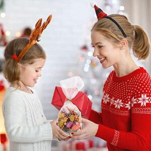 CCINEE Snowflake Treat Bag,Christmas Cellophane Bag with Twist Ties Candy Cookie Bags for Party Supplies,120PCS