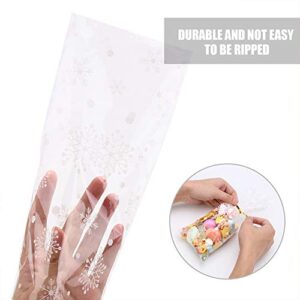 CCINEE Snowflake Treat Bag,Christmas Cellophane Bag with Twist Ties Candy Cookie Bags for Party Supplies,120PCS