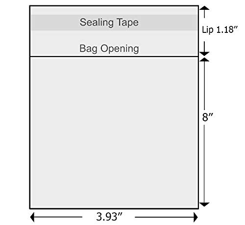 Delatanus 150 PCS 4''x 8'' Clear Cellophane Cello Bags,Thick 1.5-Mil Poly Bag