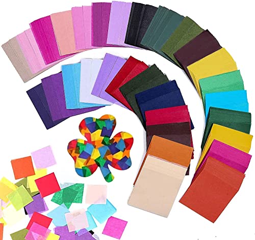 6000pcs 2in Tissue Paper Squares, 30 Colors Art Rainbow Tissue Paper, Craft Tissue Paper for Arts Crafts DIY Birthday Party Festival Colored Tissue Paper