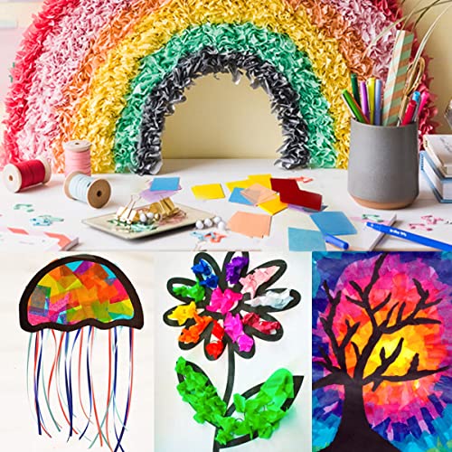 6000pcs 2in Tissue Paper Squares, 30 Colors Art Rainbow Tissue Paper, Craft Tissue Paper for Arts Crafts DIY Birthday Party Festival Colored Tissue Paper