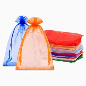 kiiko 60pcs organza bags 4×6 inches – small drawstring packaging mesh bags for wedding favors, jewelry, gifts – 12 assorted colors, 5 of each – ideal for party, holiday, special occasions