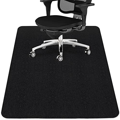 Sycoodeal Office Chair Mat,Computer Gaming Desk Chair Mat,Carpet for Hard Wood & Tile Floor,Large Anti-Slip Floor Protector Rug,Anti-Slip Home Chair Mat,Easy to Clean,48" X 36" Black