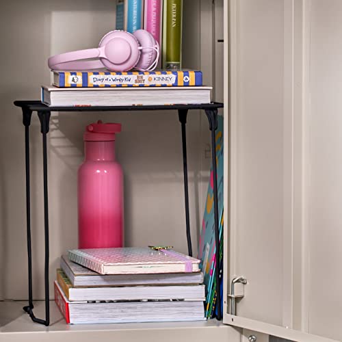 LockerMate Stac-A-Shelf Locker Organizer Shelf, Stackable, Extra Tall, Fits Standard Size School Lockers