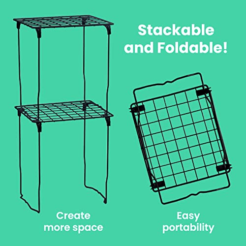 LockerMate Stac-A-Shelf Locker Organizer Shelf, Stackable, Extra Tall, Fits Standard Size School Lockers