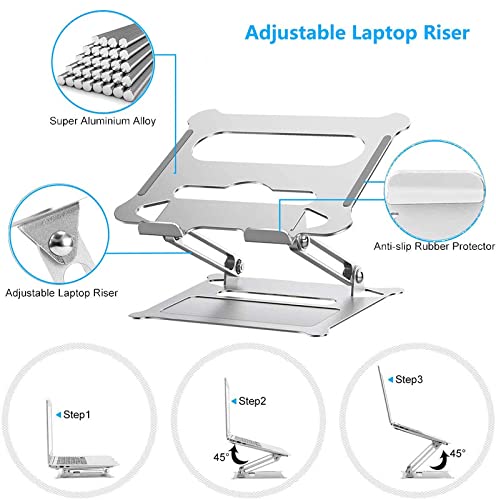 Laptop Stand,Suturun Ergonomic Detachable Computer Stand for Laptop Riser for Desk,Portable Aluminum Laptop Stand Riser Holder Notebook Stand Compatible with 10 to 15.6 Inches Notebook Computer