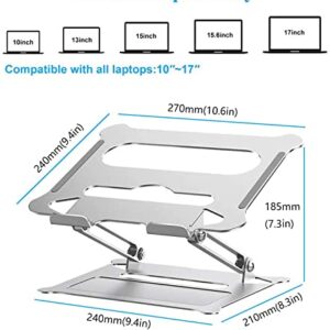 Laptop Stand,Suturun Ergonomic Detachable Computer Stand for Laptop Riser for Desk,Portable Aluminum Laptop Stand Riser Holder Notebook Stand Compatible with 10 to 15.6 Inches Notebook Computer