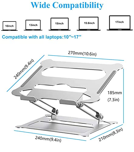 Laptop Stand,Suturun Ergonomic Detachable Computer Stand for Laptop Riser for Desk,Portable Aluminum Laptop Stand Riser Holder Notebook Stand Compatible with 10 to 15.6 Inches Notebook Computer