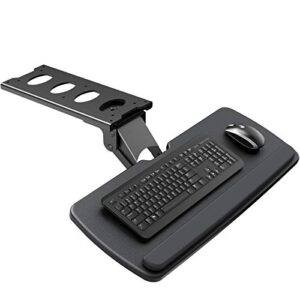 huanuo keyboard tray under desk, 360 adjustable ergonomic sliding keyboard & mouse tray, 25″ w x 9.8″ d, black