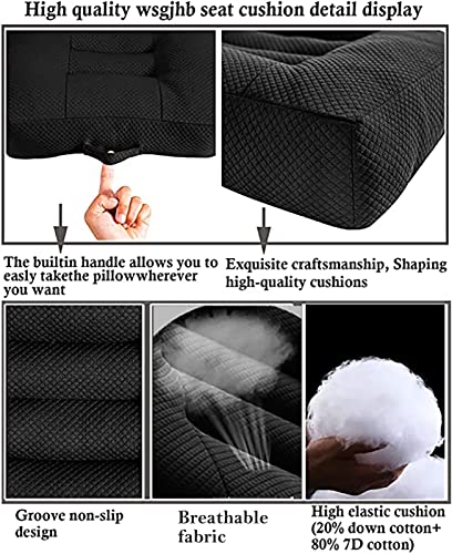 WSGJHB Car Booster Seat Cushion Posture Cushion Portable Breathable Mesh, Effectively Increase The Field of View by 12cm/ 4.7in, Ideal for Office, Home, Angle Lift Seat Cushions,Black