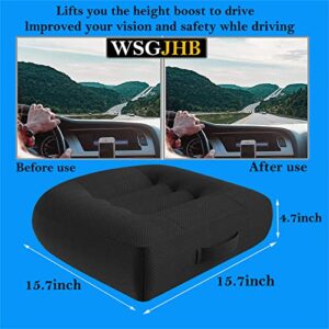 WSGJHB Car Booster Seat Cushion Posture Cushion Portable Breathable Mesh, Effectively Increase The Field of View by 12cm/ 4.7in, Ideal for Office, Home, Angle Lift Seat Cushions,Black