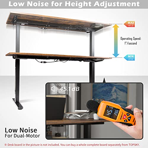 TOPSKY Dual Motor Electric Adjustable Standing Computer Desk for Home and Office (Black Frame only)