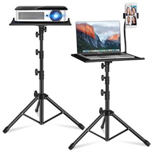 projector stand,laptop tripod stand adjustable height 17.7 to 47.2 inch with gooseneck phone holder, portable projector stand tripod for outdoor movies-detachable computer dj racks holder mount