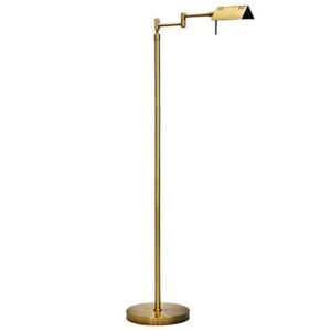 o’bright dimmable led pharmacy floor lamp, 12w led, full range dimming, 360 degree swing arms, adjustable heights, standing lamp for reading, sewing, and craft, etl listed, antique brass (gold)