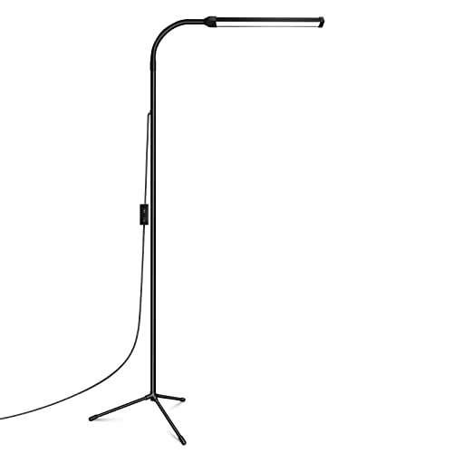 Led Floor Lamp for Eyelash Extensions Craft Task Lamps Floor Standing Adjustable Gooseneck Dimmer Beauty Lamp Floor for Lashes Facial Spa Salon Makeup