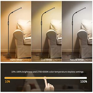 Led Floor Lamp for Eyelash Extensions Craft Task Lamps Floor Standing Adjustable Gooseneck Dimmer Beauty Lamp Floor for Lashes Facial Spa Salon Makeup