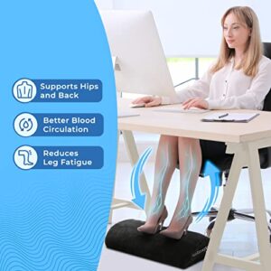 Foot Rest for Under Desk at Work (Soft but Firm), Ergonomic Office Desk Foot Rest 18" x 12", Under Desk Footrest with Washable Cover, Desk Foot Stool Work from Home Accessories