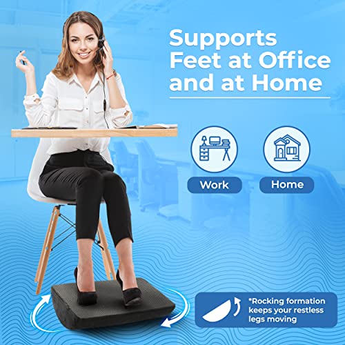 Foot Rest for Under Desk at Work (Soft but Firm), Ergonomic Office Desk Foot Rest 18" x 12", Under Desk Footrest with Washable Cover, Desk Foot Stool Work from Home Accessories