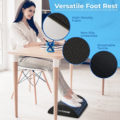 Foot Rest for Under Desk at Work (Soft but Firm), Ergonomic Office Desk Foot Rest 18" x 12", Under Desk Footrest with Washable Cover, Desk Foot Stool Work from Home Accessories