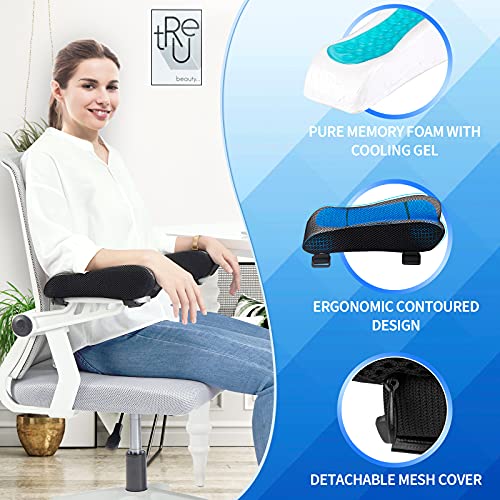 BEAUTRIP Ergonomic Armrest Pads- Office Chair Arm Rest Cover Pillow - Elbow Support Cushion for Computer, Gaming and Desk Chairs (Set of 2)