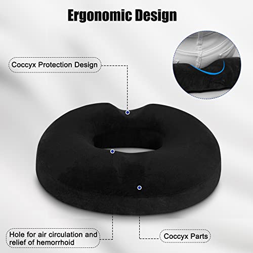 HOMCA Donut Pillow hemmoroid seat Cushion for Office Chair,Sciatica Pain Relief Pillow ​for Sitting,Premium Memory Foam Wheelchair Cushions for Pressure Relief,Tailbone Pain Car Seat Cushions