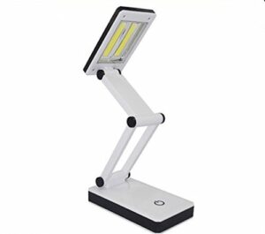 [new version] tomol super bright cob led portable desk lamp travel lamp :foldable, touch sensitive control, 3 adjustable brightness levels, battery and usb powered