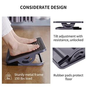 Eureka Ergonomic Tilt Adjustable Footrest, Foot Rest for Under Desk at Work with Massage Surface, Office Foot Rest Under Desk with 20 Degree Tilt No Locking, Metal Frame