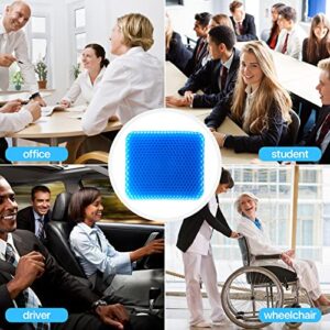 Gel Seat Cushion for Long Sitting (Thick & Extra Large), Gel Cushion for Wheelchair Soft, Gel Chair Cushion Comfy, Gel Car Seat Cushion Breathable, Gel Seat Cushion for Office Chair for Hip Pain