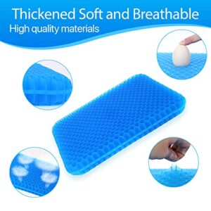 Gel Seat Cushion for Long Sitting (Thick & Extra Large), Gel Cushion for Wheelchair Soft, Gel Chair Cushion Comfy, Gel Car Seat Cushion Breathable, Gel Seat Cushion for Office Chair for Hip Pain