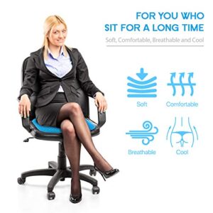 Gel Seat Cushion for Long Sitting (Thick & Extra Large), Gel Cushion for Wheelchair Soft, Gel Chair Cushion Comfy, Gel Car Seat Cushion Breathable, Gel Seat Cushion for Office Chair for Hip Pain