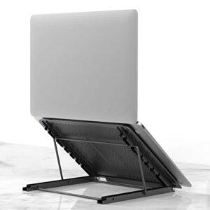 laptop tablet stand, foldable portable ventilated desktop laptop holder, universal lightweight adjustable ergonomic tray cooling (black2)