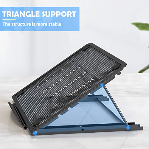 Laptop Tablet Stand, Foldable Portable Ventilated Desktop Laptop Holder, Universal Lightweight Adjustable Ergonomic Tray Cooling (black2)