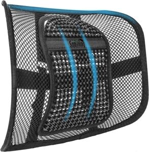 samyoung mesh back lumbar support, back support seat cushion with breathable mesh for office chairs car 12” x 16”