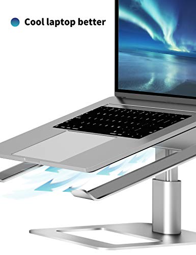 SOUNDANCE Adjustable Laptop Stand for Desk, Computer Stand, Ergonomic Laptop Riser Holder Compatible with 10 to 17.3 Inches Notebook PC Computer, Aluminum Silver