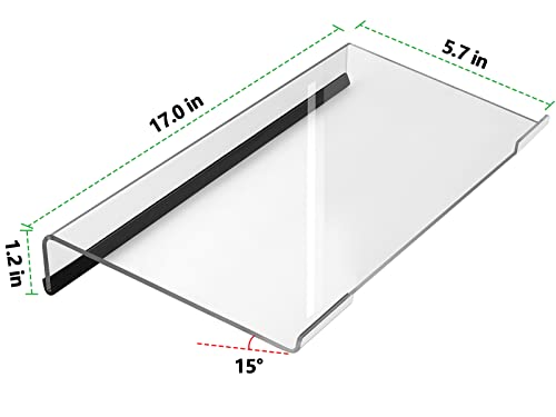 Egchi Computer Keyboard Stand PC Keyboard Stand, Acrylic Tilted Keyboard Stand for Ergonomic Typing Clear Keyboard Tray for Easy Typing and Working, Keyboard Holder with Silicone Non-Slip Case