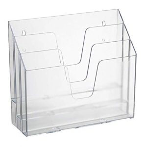 acrimet horizontal triple file folder holder organizer (clear crystal color)