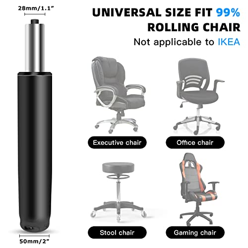 5.5 inch Office Chair Gas Lift Cylinder-Office Chair Replacement Parts,Universal Size Fits Most Chairs,Heavy Duty Gas Lift Hydraulic/Pneumatic Piston for Office Chair (Black)