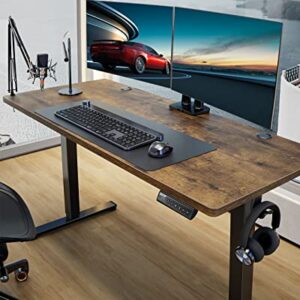 ErGear Height Adjustable Electric Standing Desk, 48 x 24 Inches Sit Stand up Desk, Memory Computer Home Office Desk (Vintage Brown)