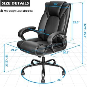 OUTFINE Office Chair Executive Office Chair Desk Chair Computer Chair with Ergonomic Support Tilting Function Upholstered in Leather