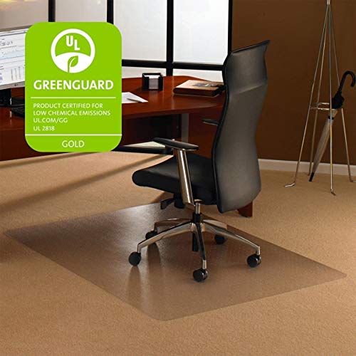 Floortex Polycarbonate Chair Mat 60" x 48" for Plush Pile Carpets