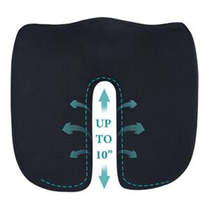 upgraded seat cushion pillow for tailbone pain relief -longer u-cutout,memory foam coccyx seat cushion for office chair,car seat cushion,computer desk sciatica & back pain relief pad