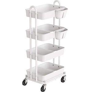 simplehouseware heavy duty 4-tier utility rolling cart, white